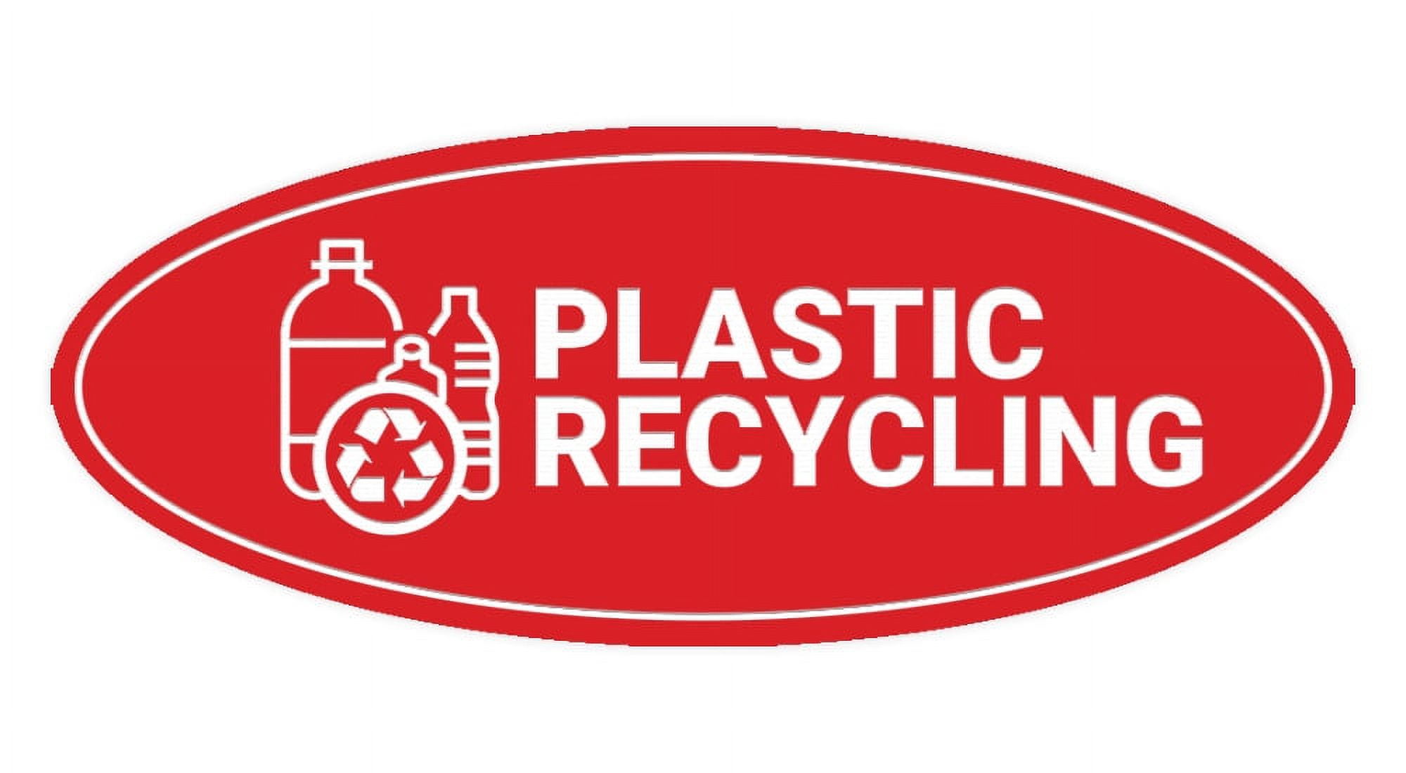 Signs ByLITA Oval Plastic recycling Sign - Laser-Engraved Lettering ...