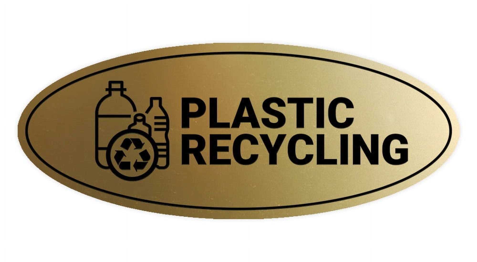 Signs ByLITA Oval Plastic recycling Sign - Laser-Engraved Lettering ...
