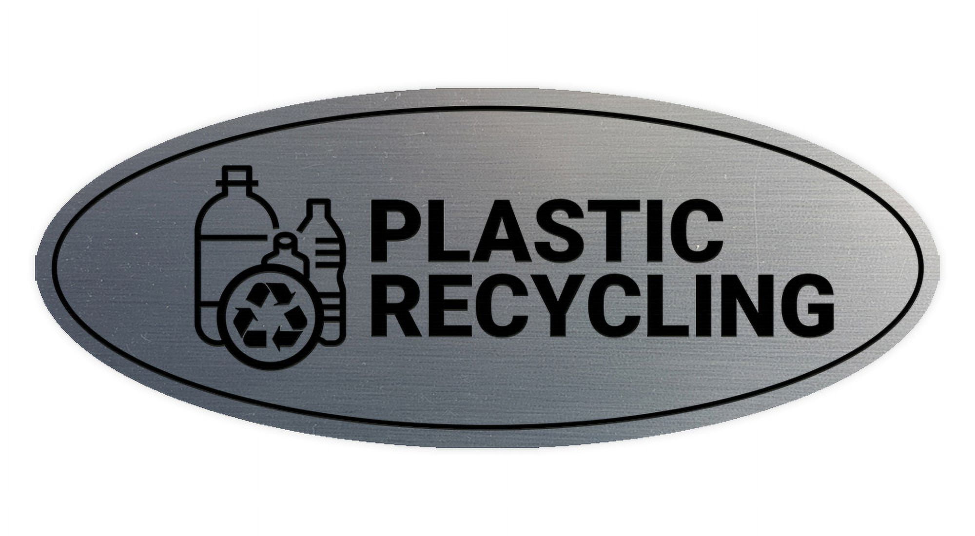 Signs ByLITA Oval Plastic recycling Sign - Laser-Engraved Lettering ...