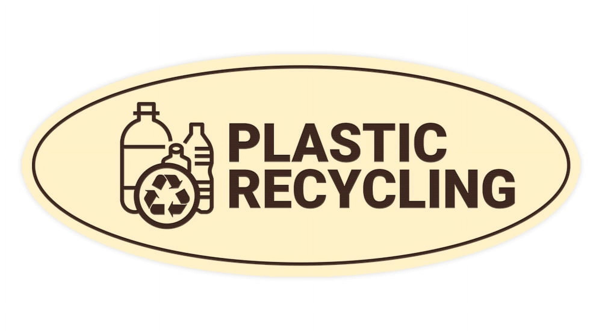Signs ByLITA Oval Plastic recycling Sign - Laser-Engraved Lettering ...