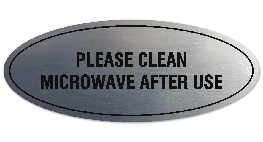 Signs ByLITA Oval Please Clean Microwave After Use Sign - Laser ...