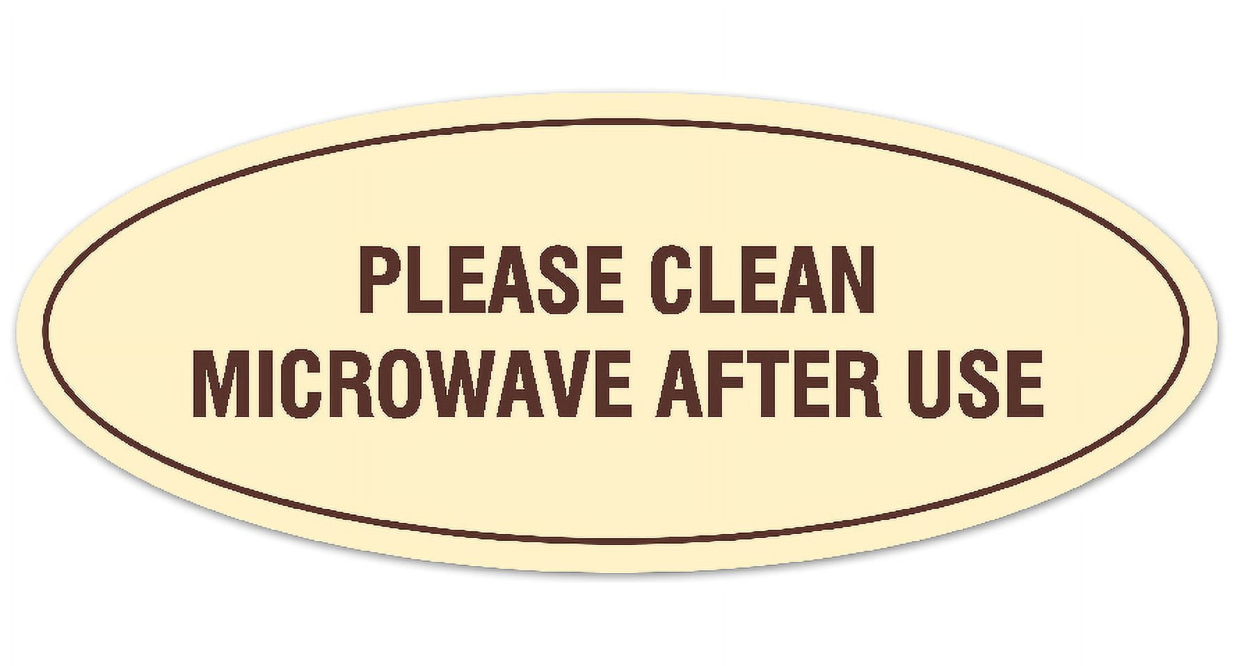 Signs ByLITA Oval Please Clean Microwave After Use Sign - Laser ...