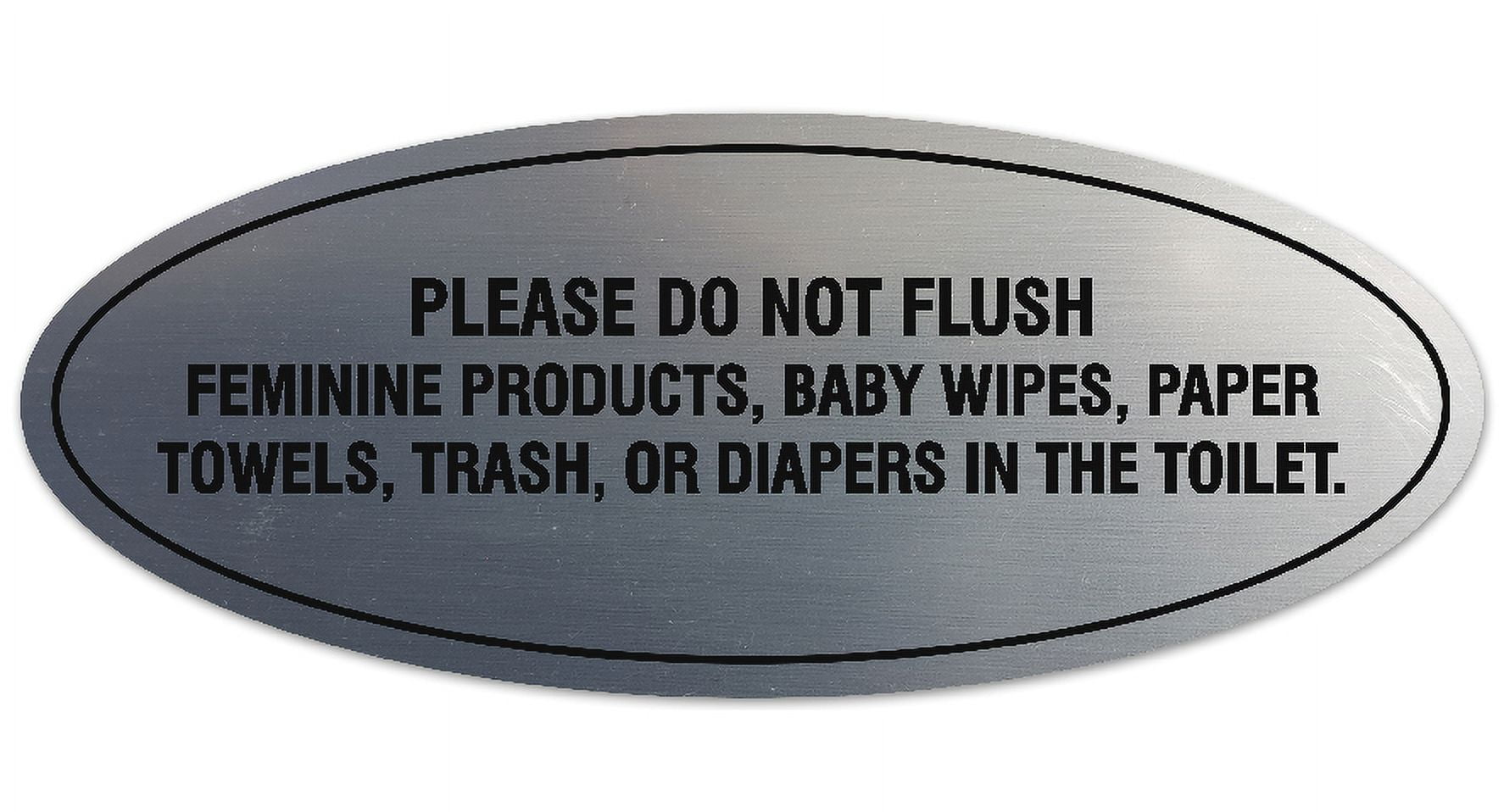 Signs ByLITA Oval Please do not flush etiquette Sign - Durable Material ...