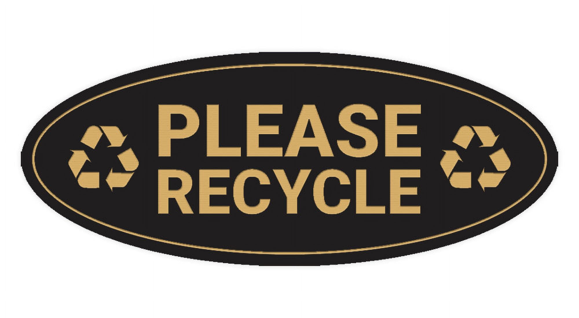 Signs ByLITA Oval Please recycle Sign - Laser-Engraved Lettering ...