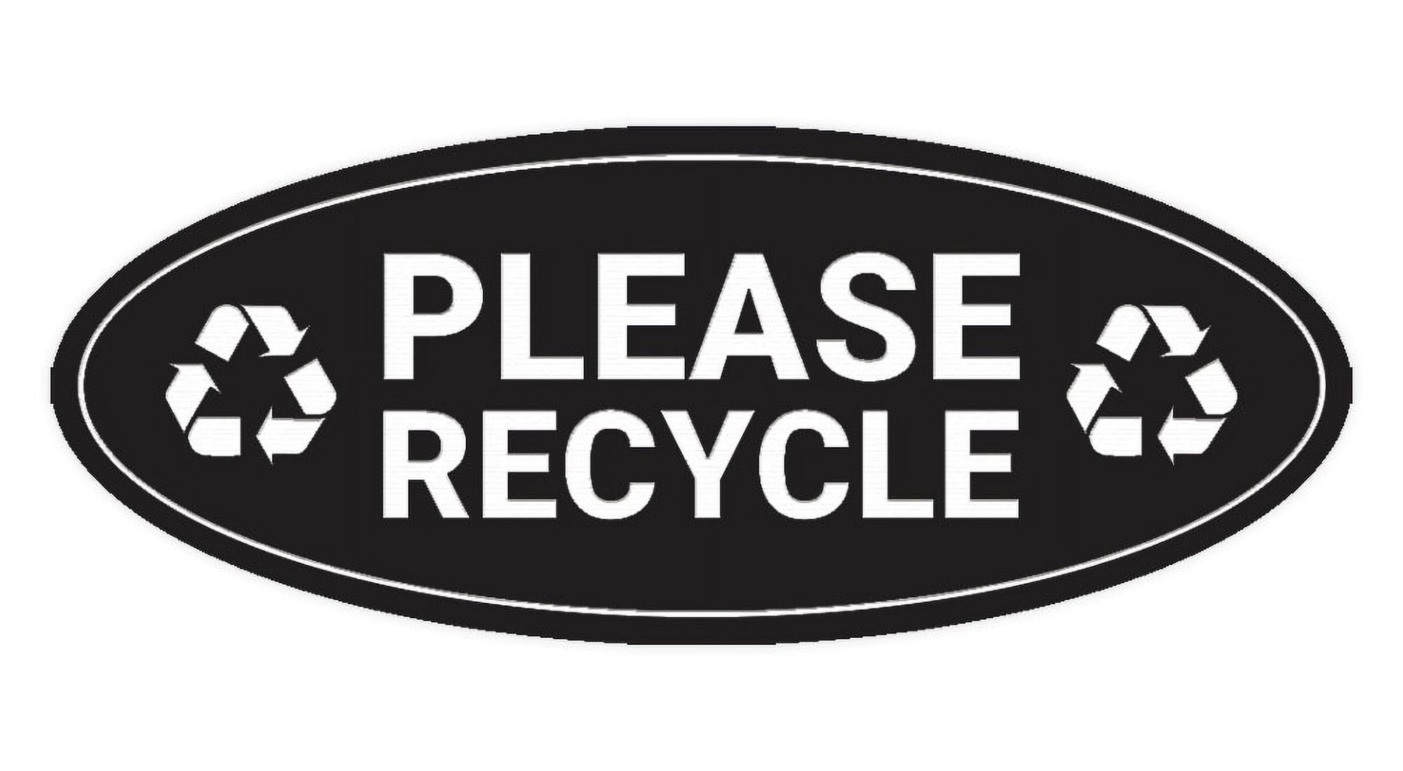 Signs ByLITA Oval Please recycle Sign - Laser-Engraved Lettering ...