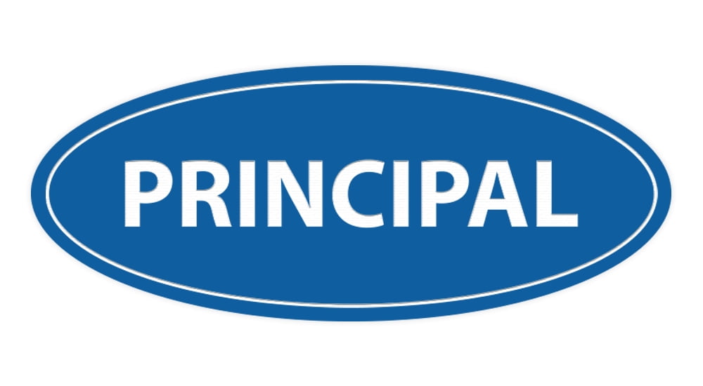 Signs ByLITA Oval Principal Sign (Blue) - Small 2x5" - Walmart.com