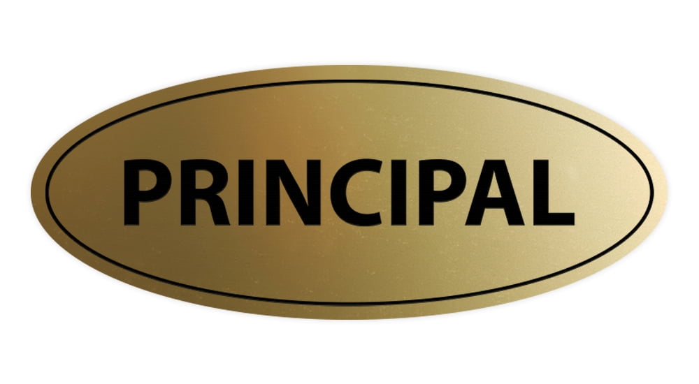 Signs ByLITA Oval Principal Sign (Brushed Gold) - Medium 2.75x7 ...