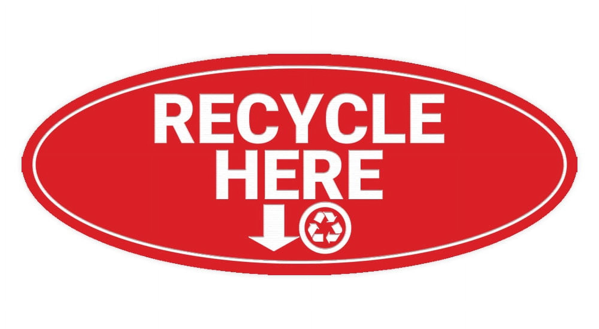 Signs ByLITA Oval Recycle here Sign - Laser-Engraved Lettering ...