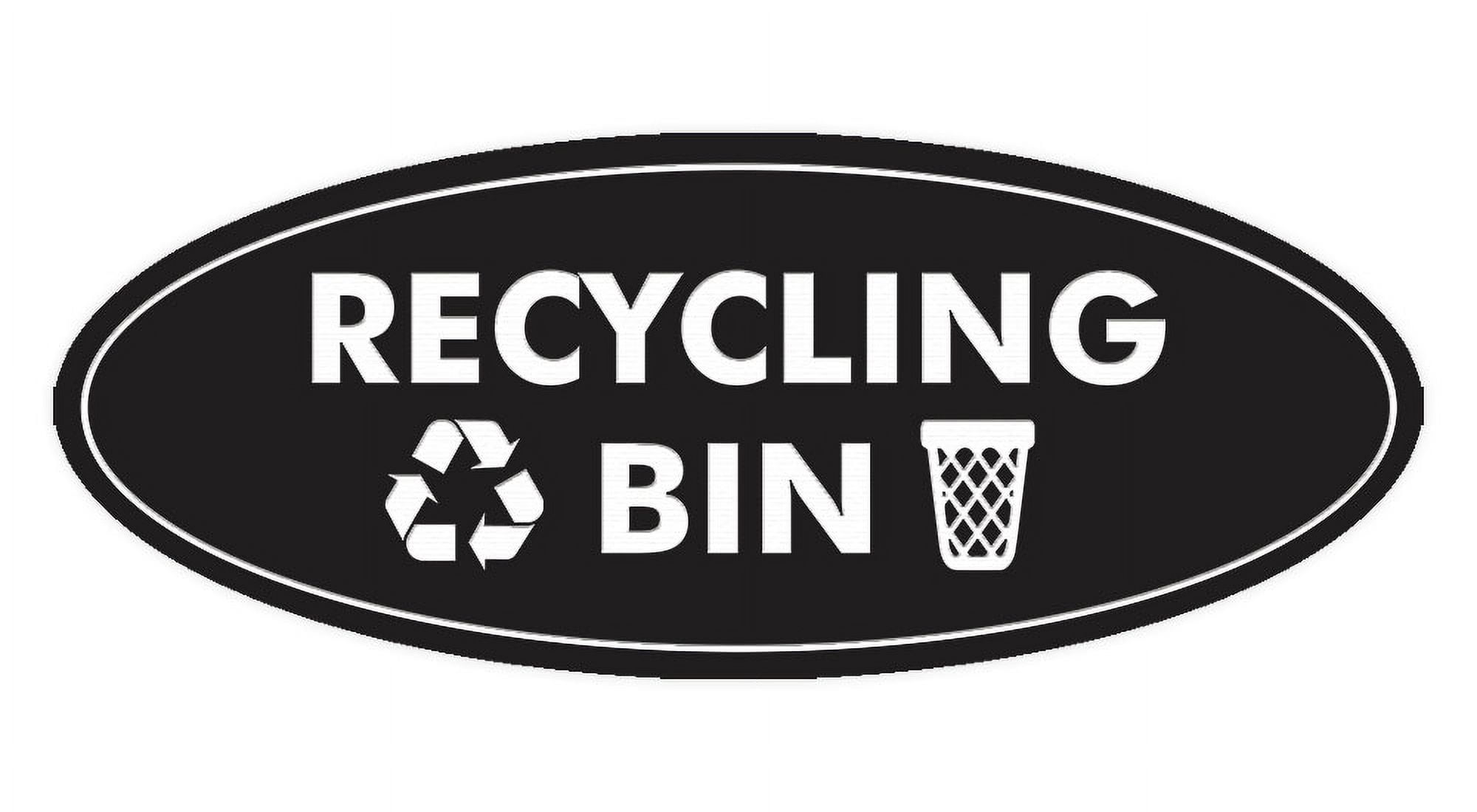 Signs ByLITA Oval Recycling bin Sign - Laser-Engraved Lettering ...