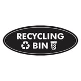 Signs ByLITA Oval Recycling bin Sign - Laser-Engraved Lettering ...