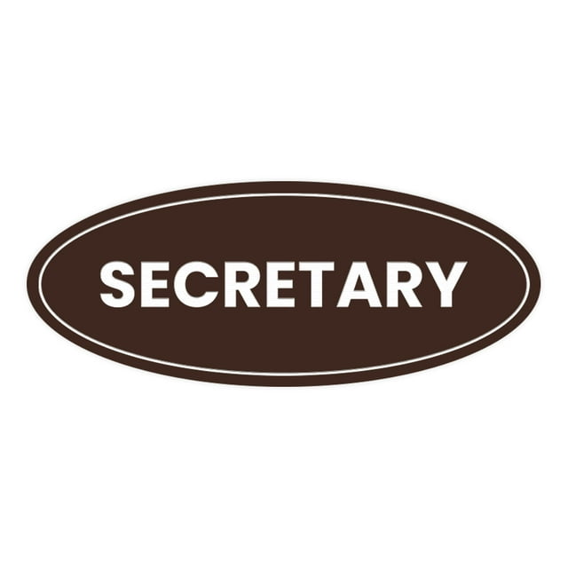 Signs ByLITA Oval Secretary Sign (Dark Brown) - Small 2x5" - Walmart.com