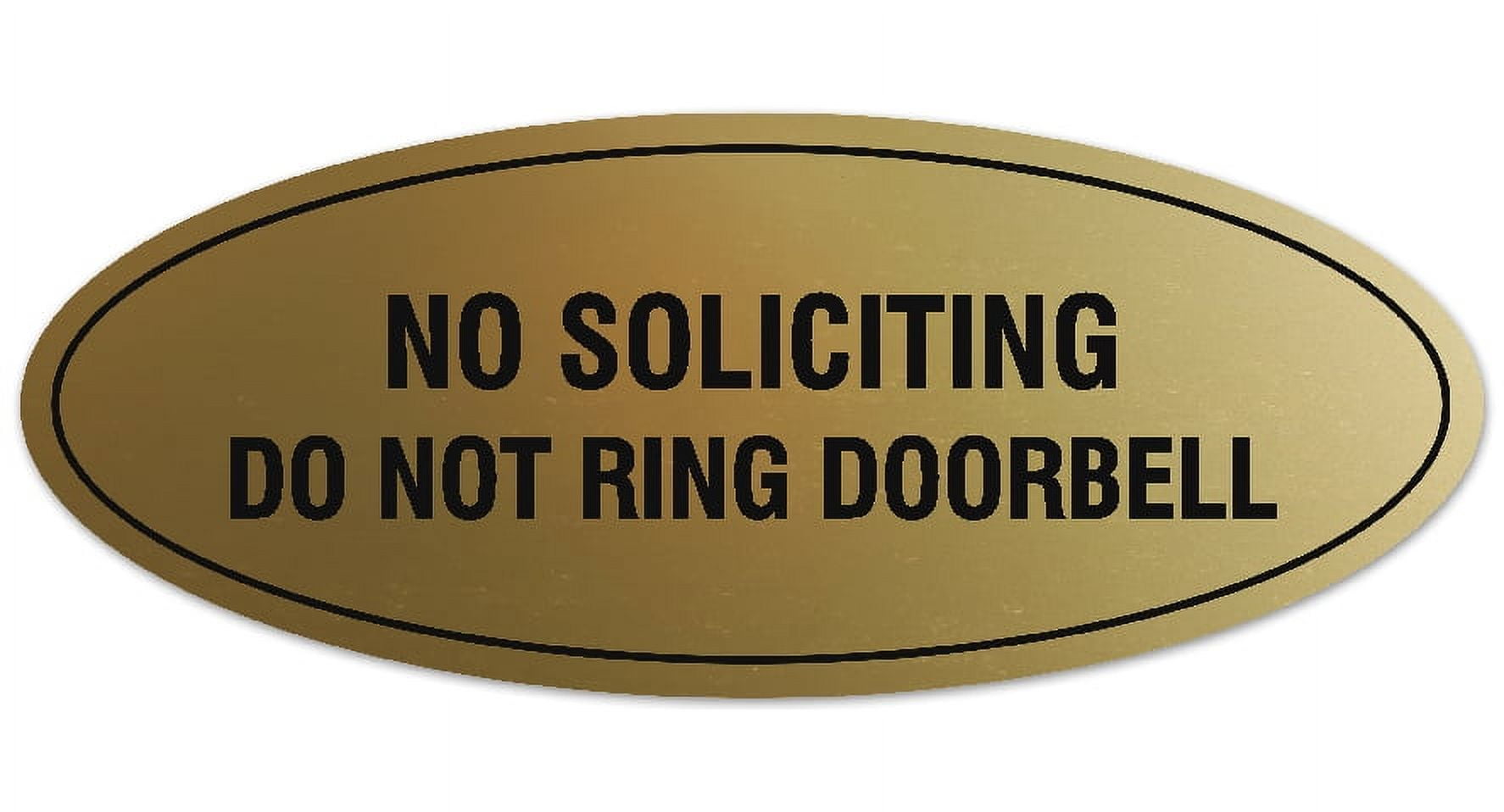 Signs ByLITA Oval No Soliciting Do Not Ring Doorbell Sign - Laser ...