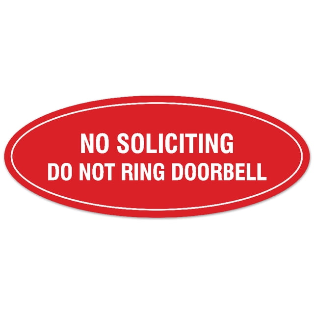 Signs ByLITA Oval No Soliciting Do Not Ring Doorbell Sign - Laser ...