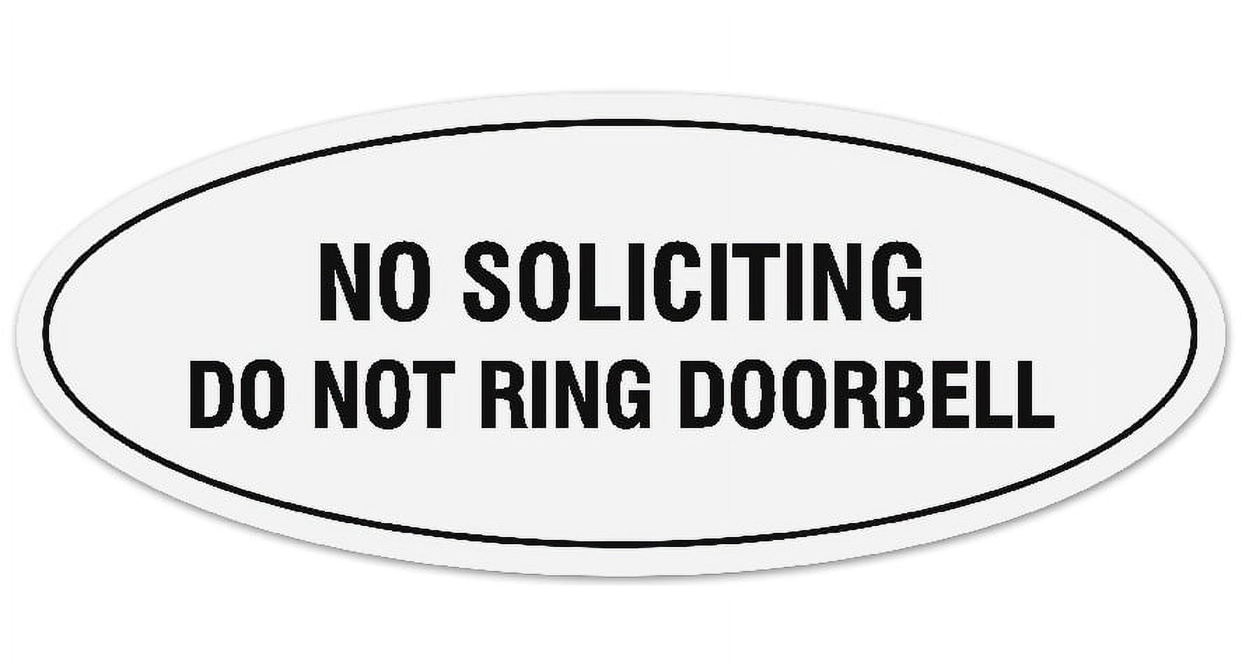 Signs ByLITA Oval No Soliciting Do Not Ring Doorbell Sign - Laser ...