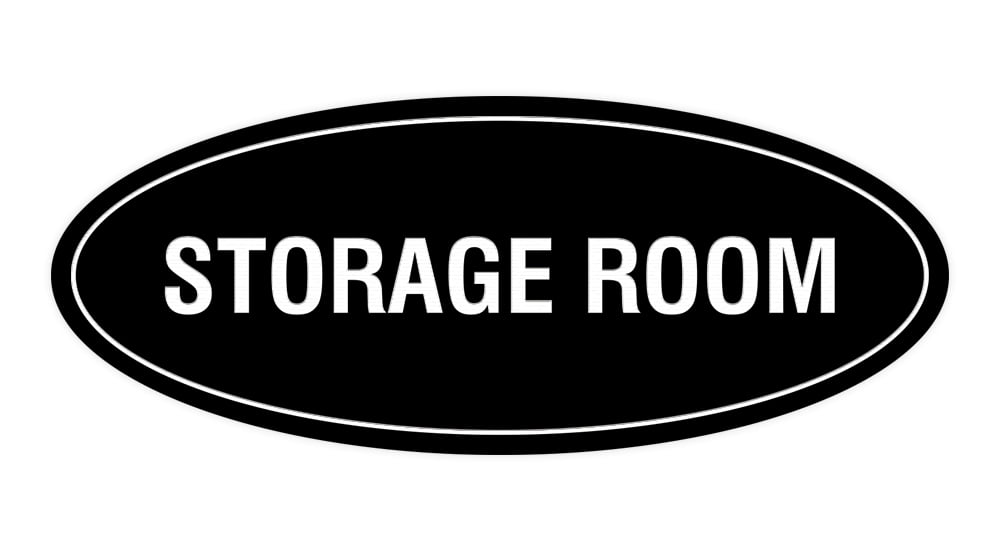 Signs ByLITA Oval Storage Room Sign (Black) - Small 2x5" - Walmart.com