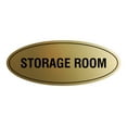 Signs ByLITA Oval Storage Room Sign (Brushed Gold) - Large 3.6x9 ...