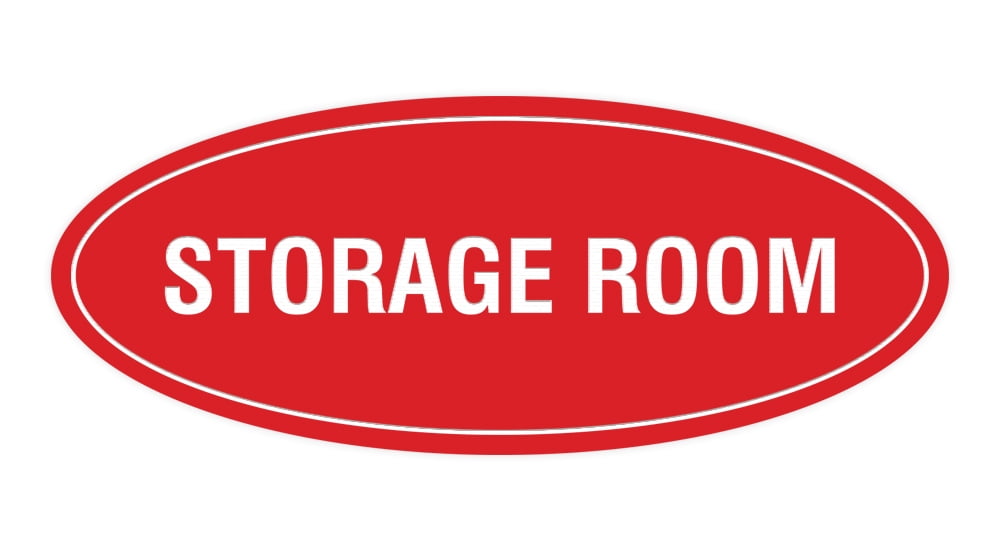 Signs ByLITA Oval Storage Room Sign (Red) - Small 2x5" - Walmart.com