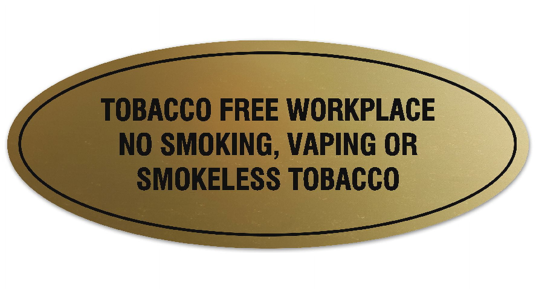Signs ByLITA Oval Tobacco Free Workplace No Smoking, Vaping or ...