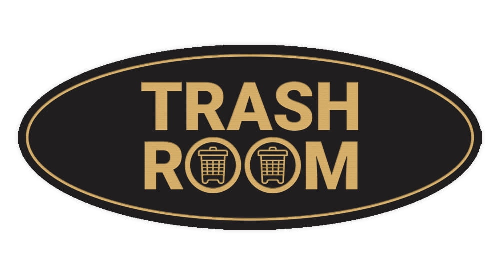 Signs ByLITA Oval Trash Room Sign - Laser-Engraved Lettering | Durable ...
