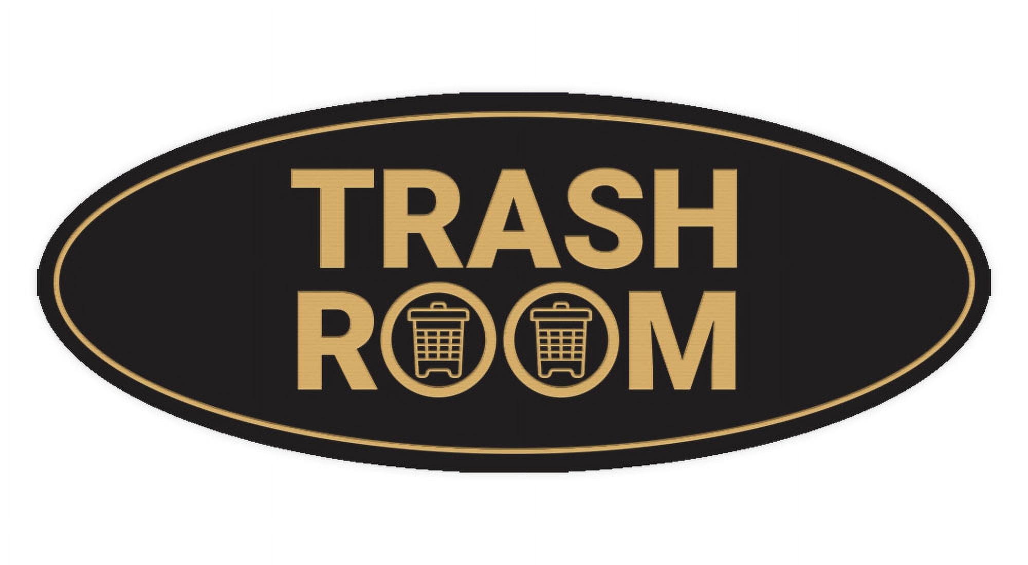 Signs ByLITA Oval Trash Room Sign - Laser-Engraved Lettering | Durable ...