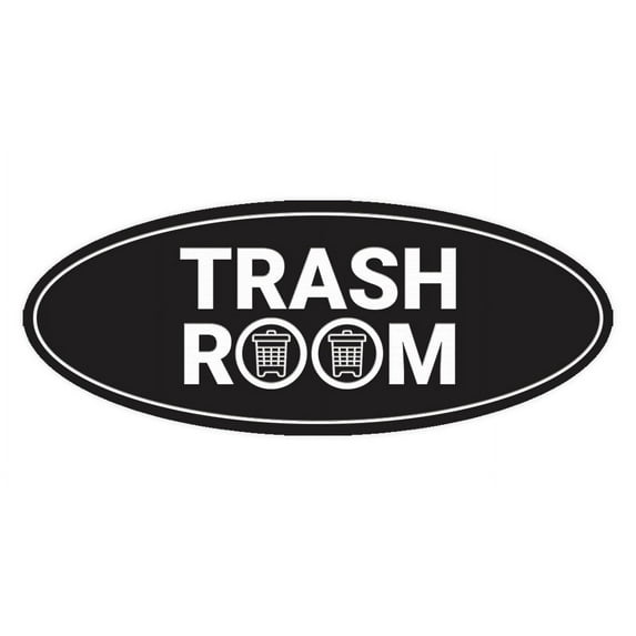 Signs ByLITA Oval Trash Room Sign - Laser-Engraved Lettering | Durable ...