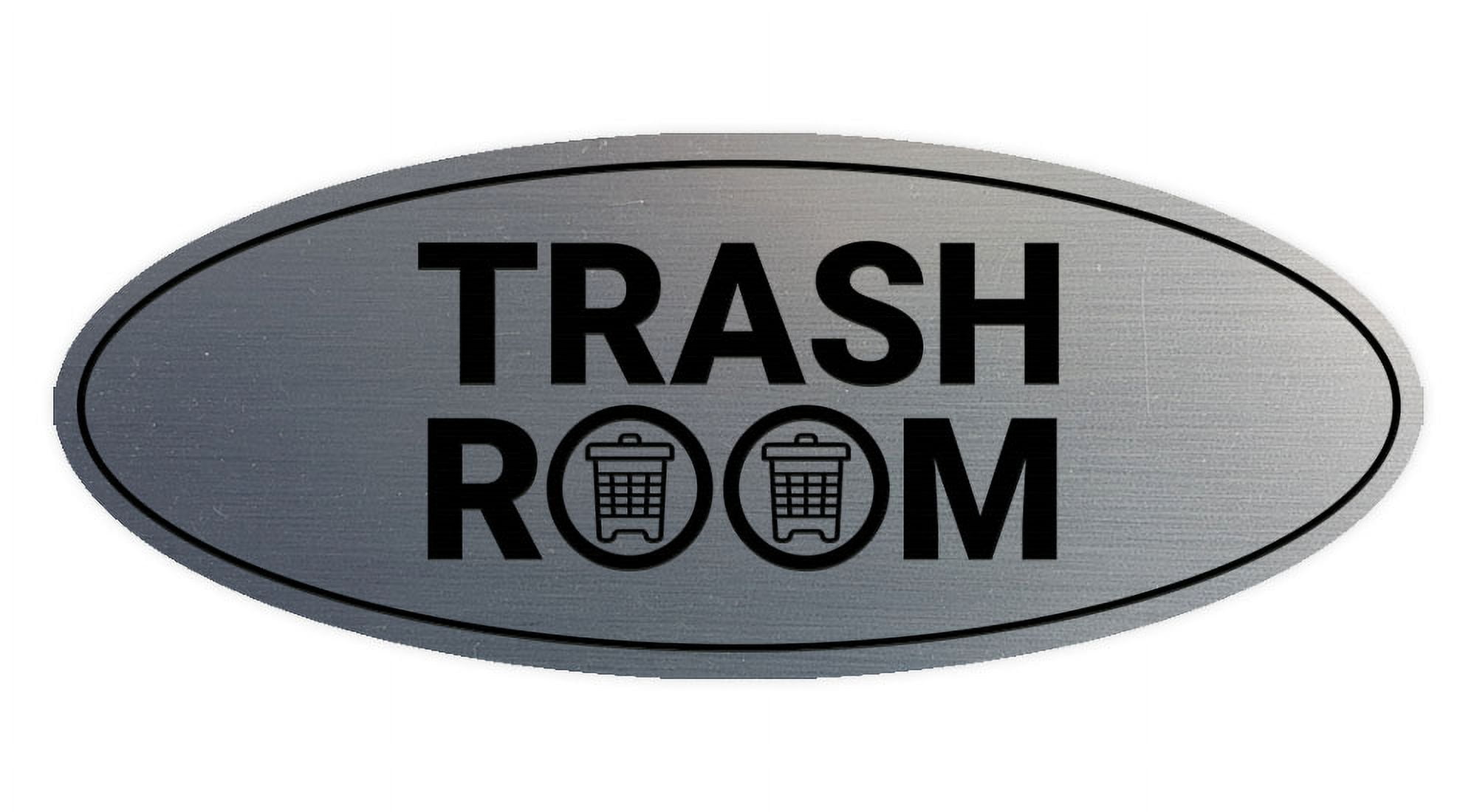 Signs ByLITA Oval Trash Room Sign - Laser-Engraved Lettering | Durable ...