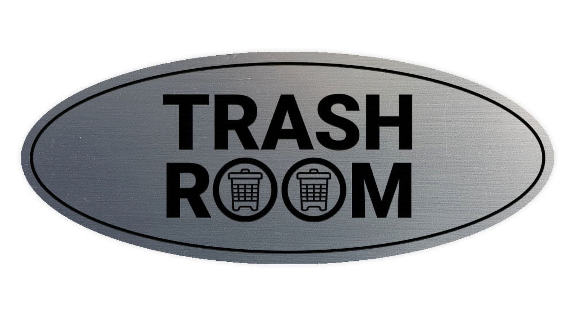 Signs ByLITA Oval Trash Room Sign - Laser-Engraved Lettering | Durable ...