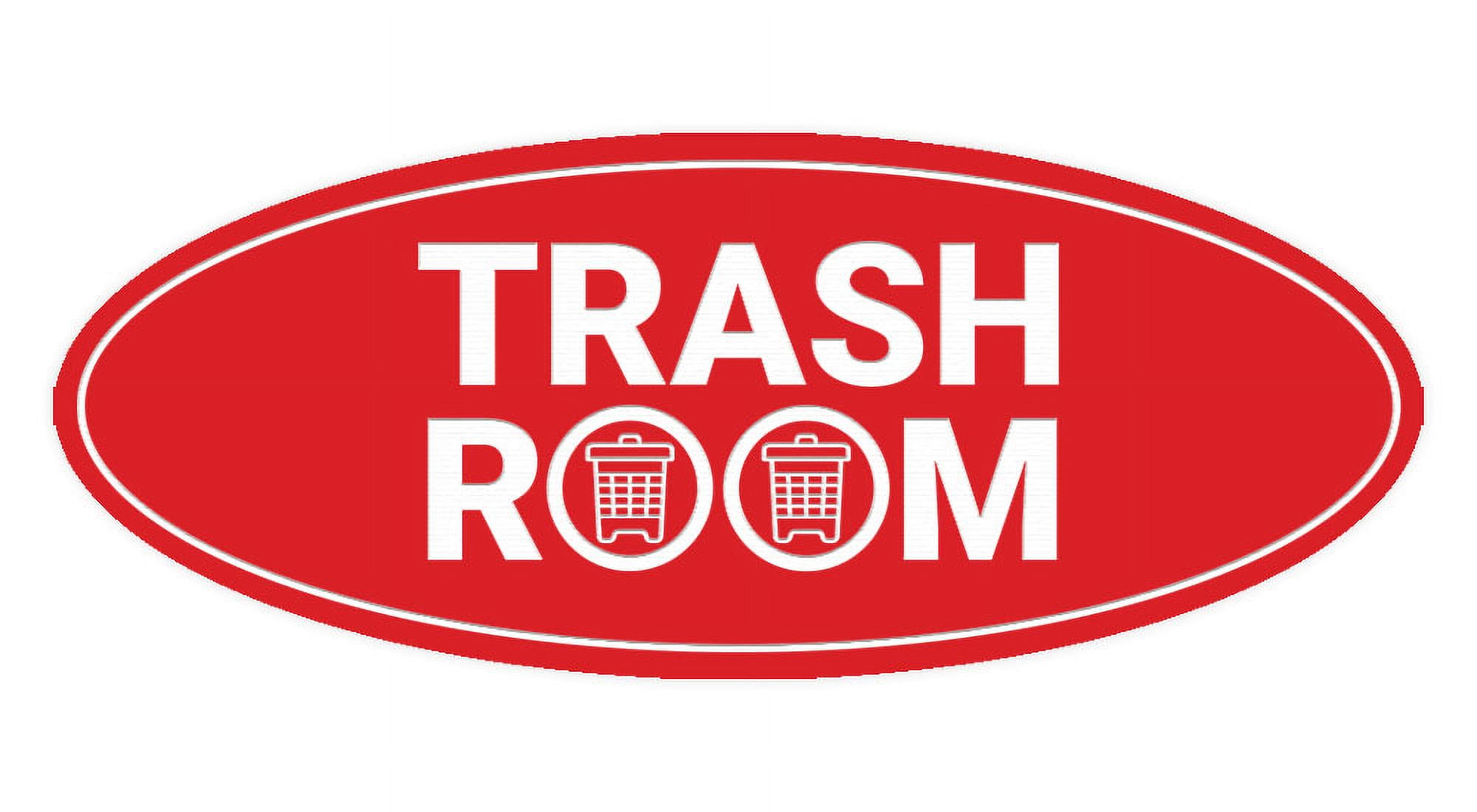 Signs ByLITA Oval Trash Room Sign - Laser-Engraved Lettering | Durable ...