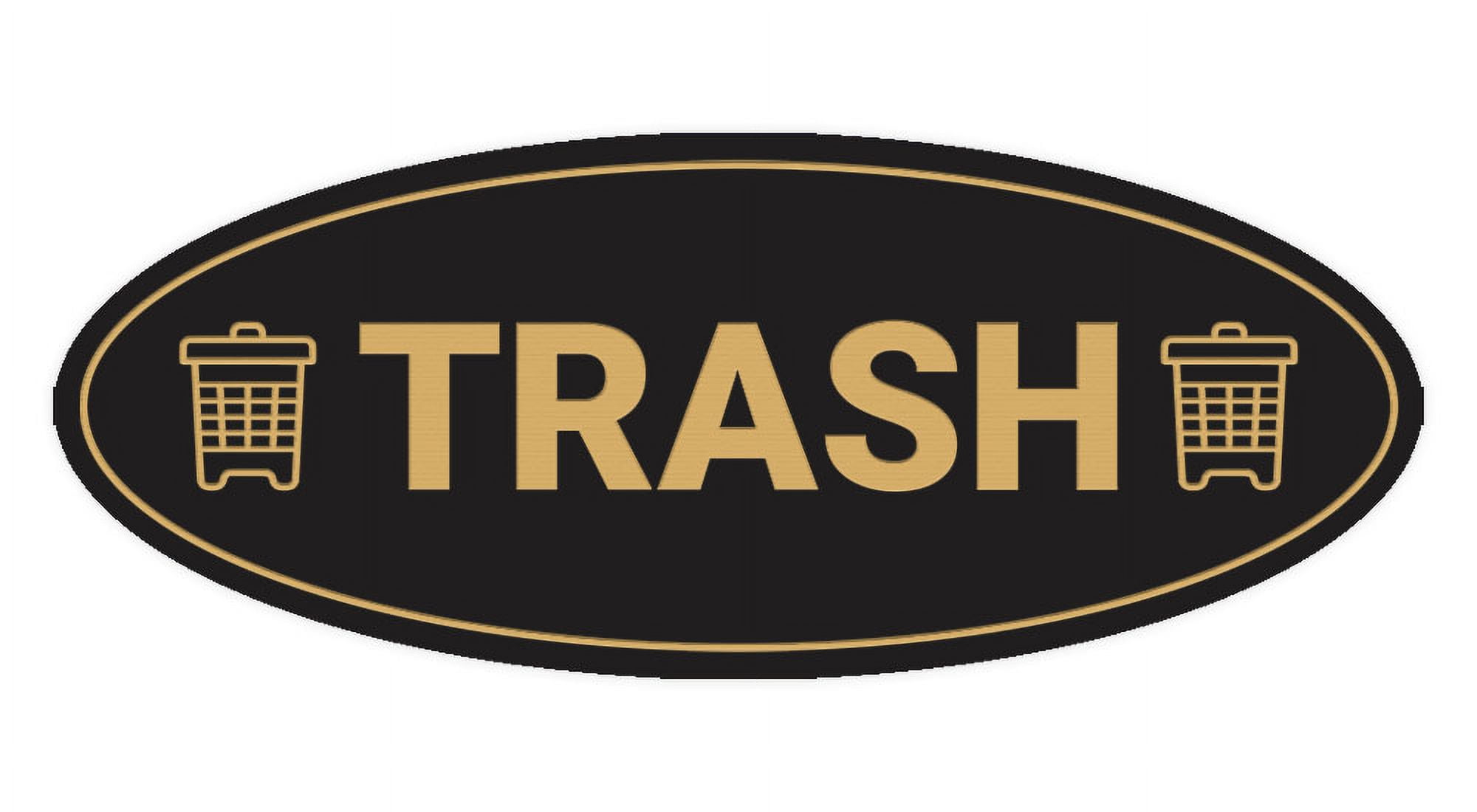 Signs ByLITA Oval Trash Sign - Laser-Engraved Lettering | Durable ABS ...