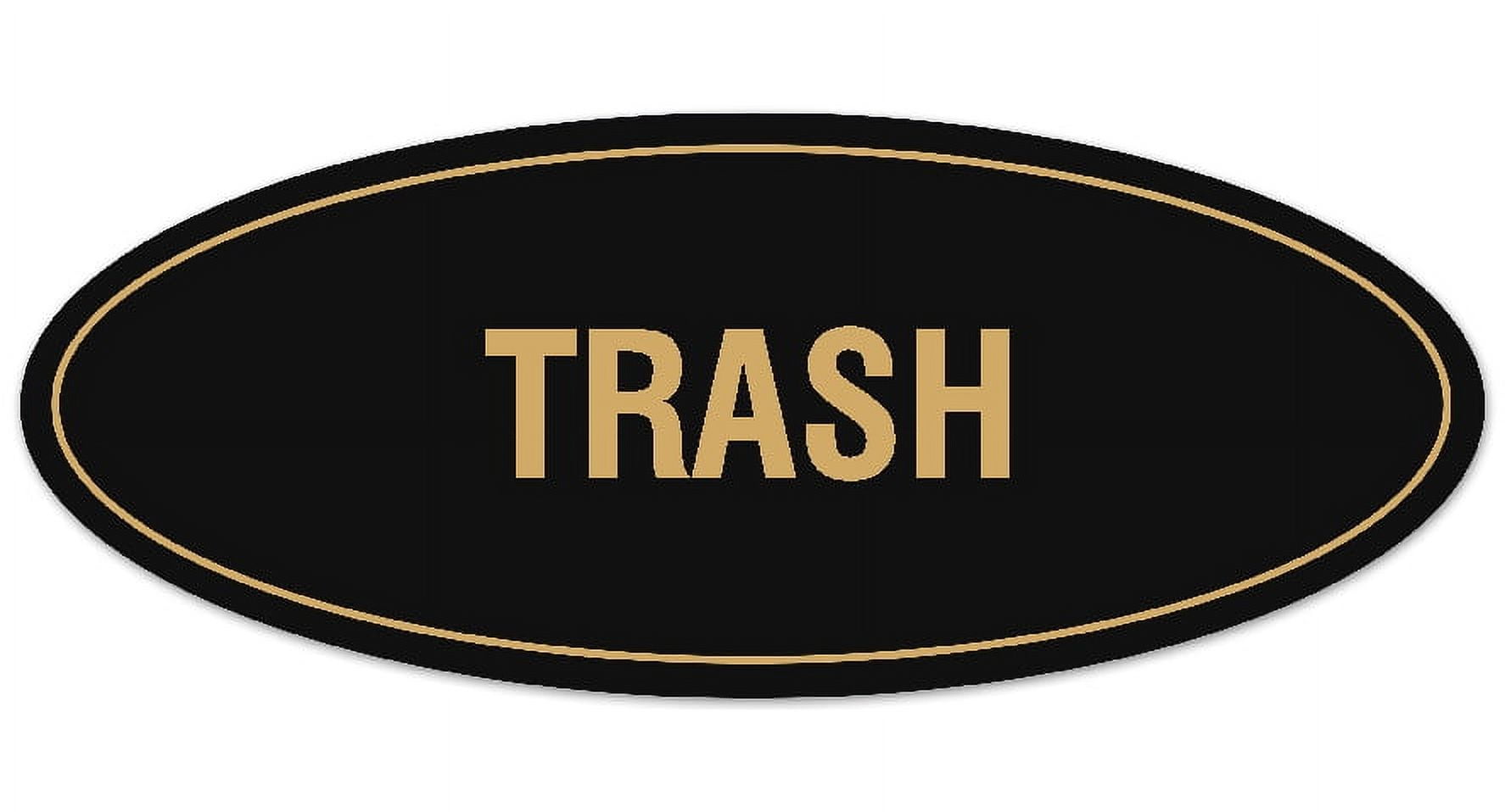 Signs ByLITA Oval Trash Sign - Laser-Engraved Lettering | Durable ABS ...