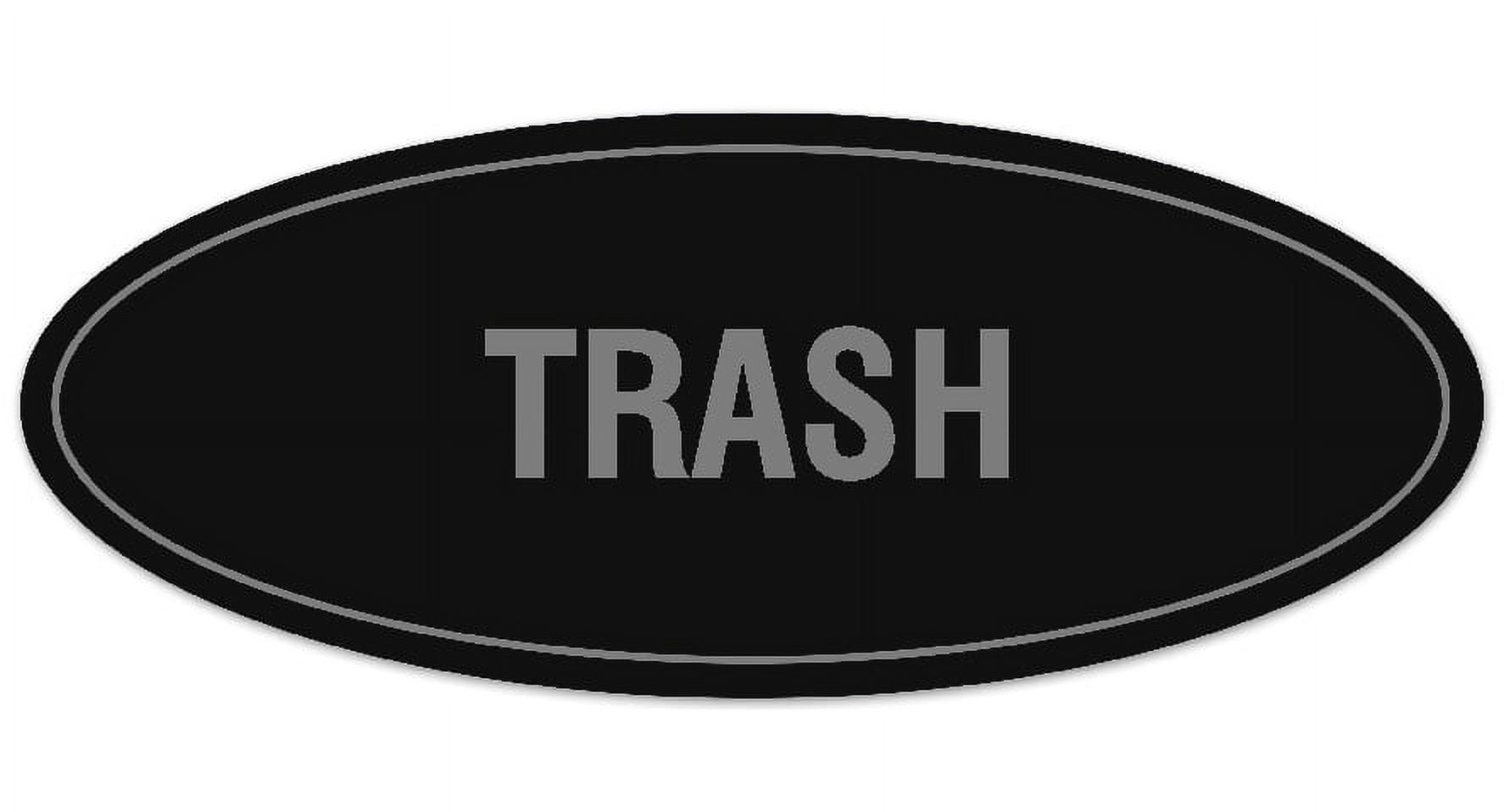 Signs ByLITA Oval Trash Sign - Laser-Engraved Lettering | Durable ABS Plastic | Vibrant Colors ...