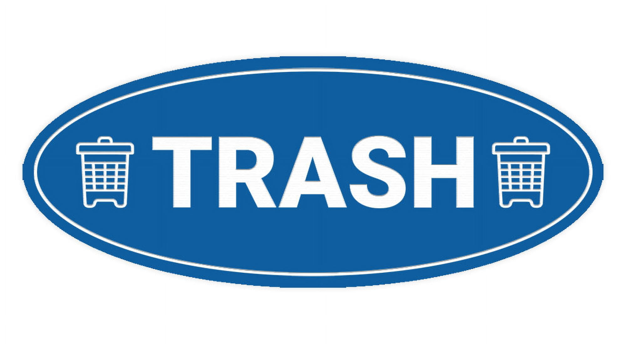 Signs ByLITA Oval Trash Sign - Laser-Engraved Lettering | Durable ABS ...