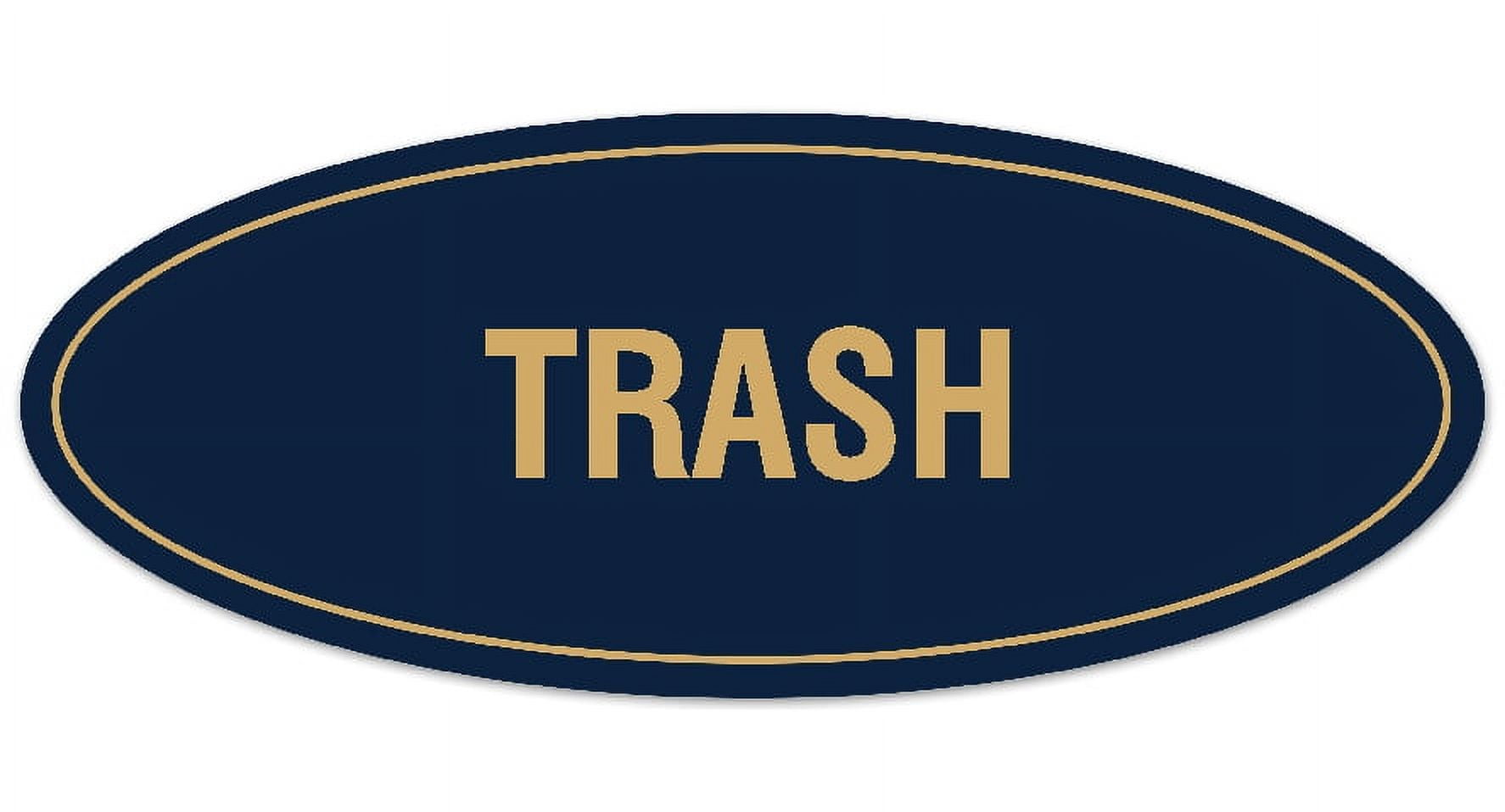 Signs ByLITA Oval Trash Sign - Laser-Engraved Lettering | Durable ABS ...