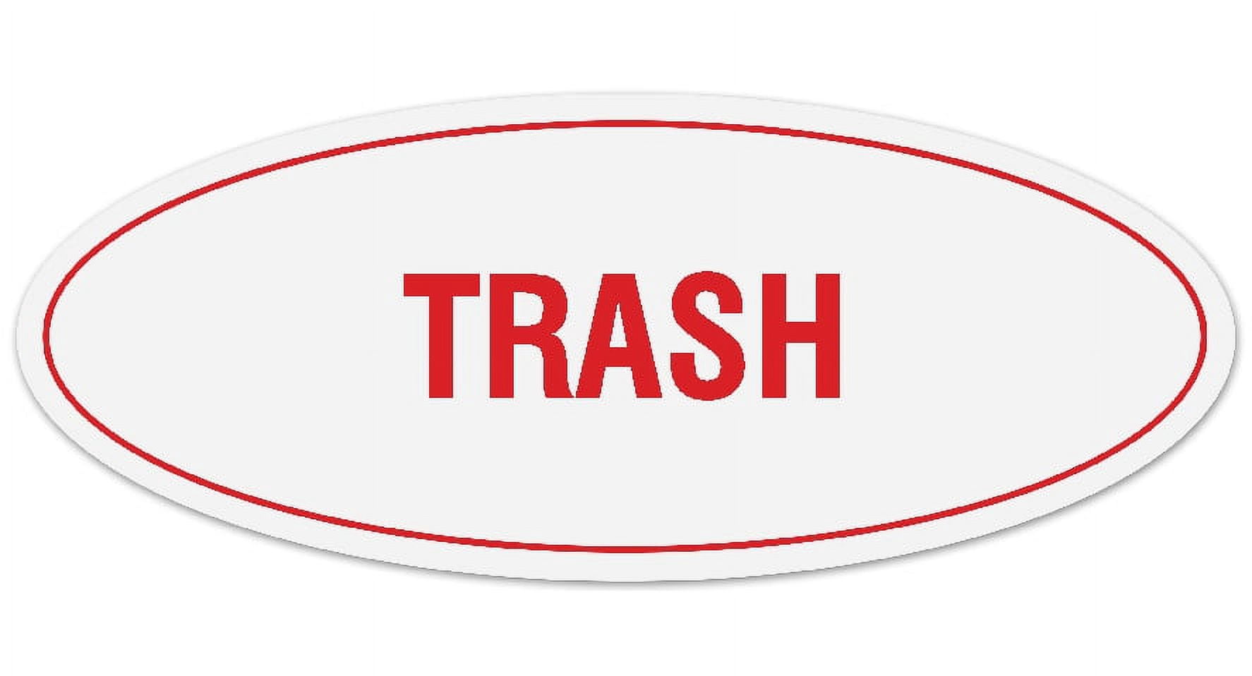 Signs ByLITA Oval Trash Sign - Laser-Engraved Lettering | Durable ABS ...