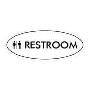 Restroom Signs (Brush Aluminum Set of 2) - Modern Restroom Sign ...