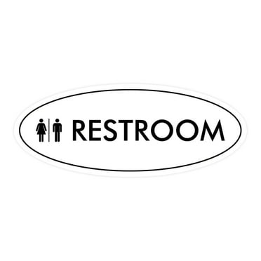 Restroom Signs (Brush Aluminum Set of 2) - Modern Restroom Sign ...
