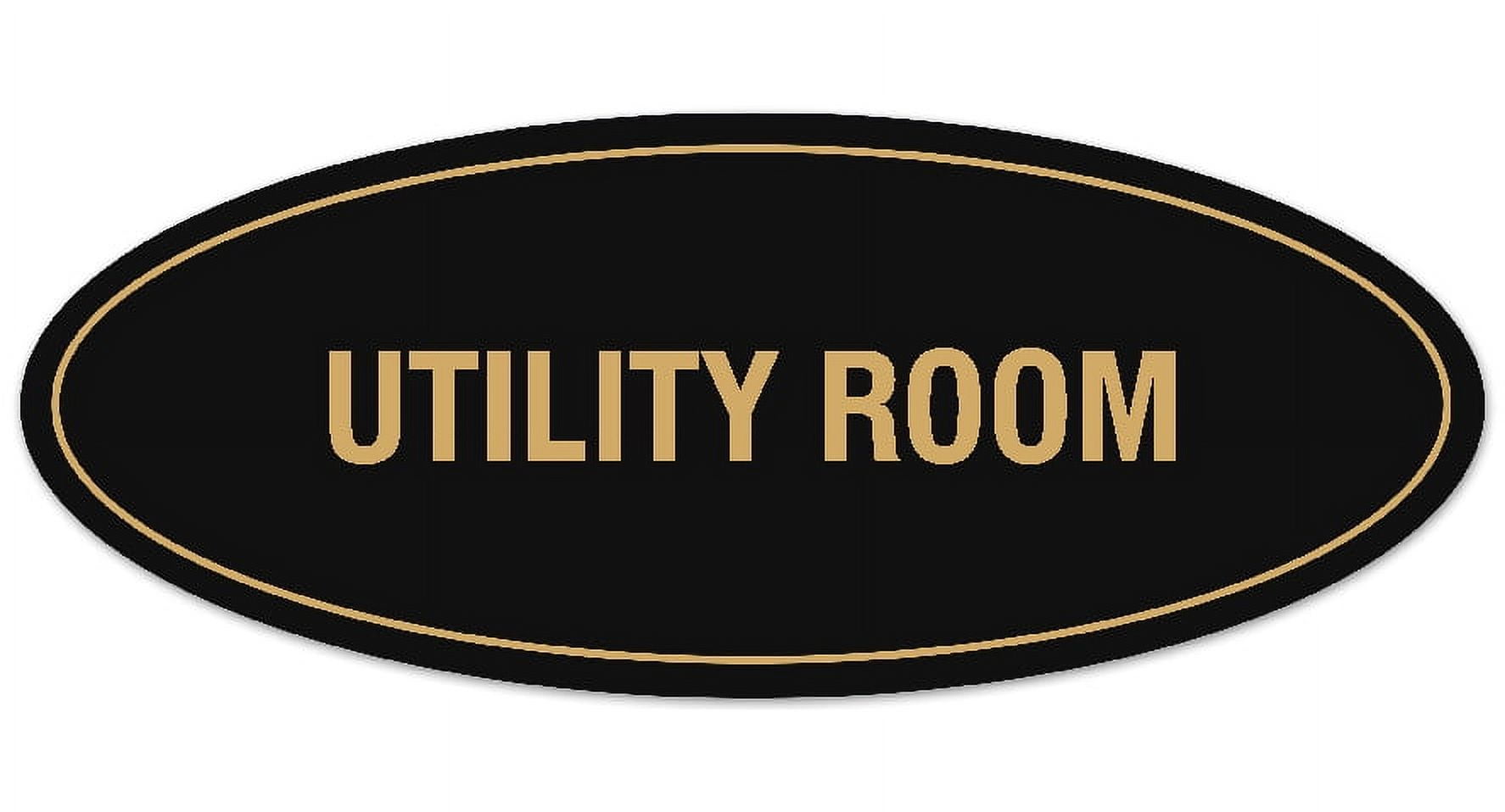Signs ByLITA Oval Utility Room Sign - Laser-Engraved Lettering ...