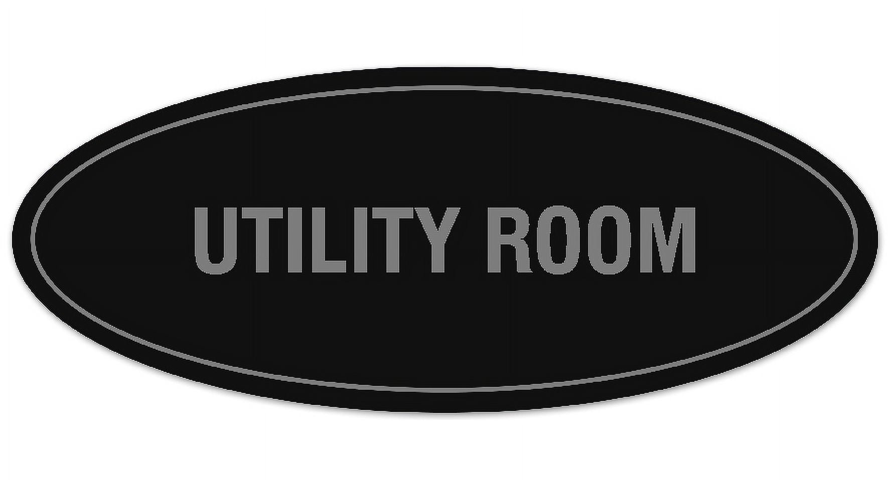 Signs ByLITA Oval Utility Room Sign - Laser-Engraved Lettering ...