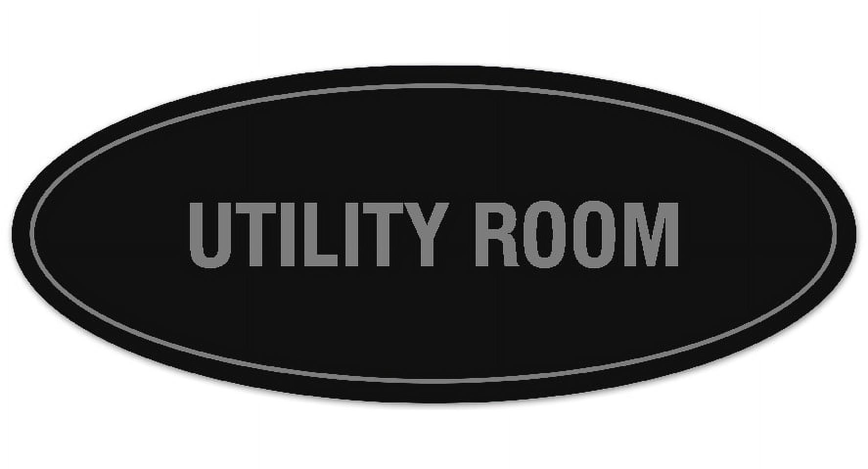 Signs ByLITA Oval Utility Room Sign - Laser-Engraved Lettering ...