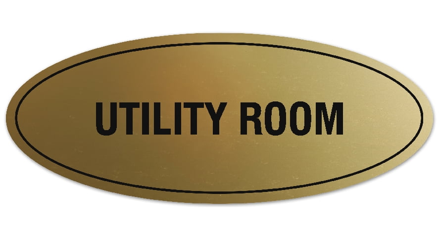 Signs ByLITA Oval Utility Room Sign - Laser-Engraved Lettering ...