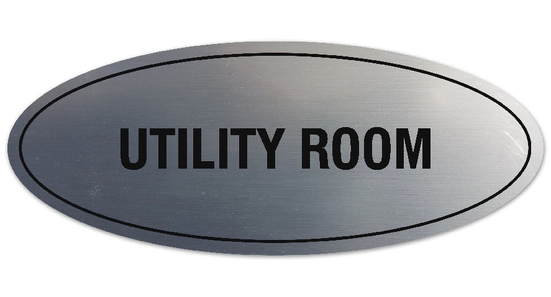 Signs ByLITA Oval Utility Room Sign - Laser-Engraved Lettering ...