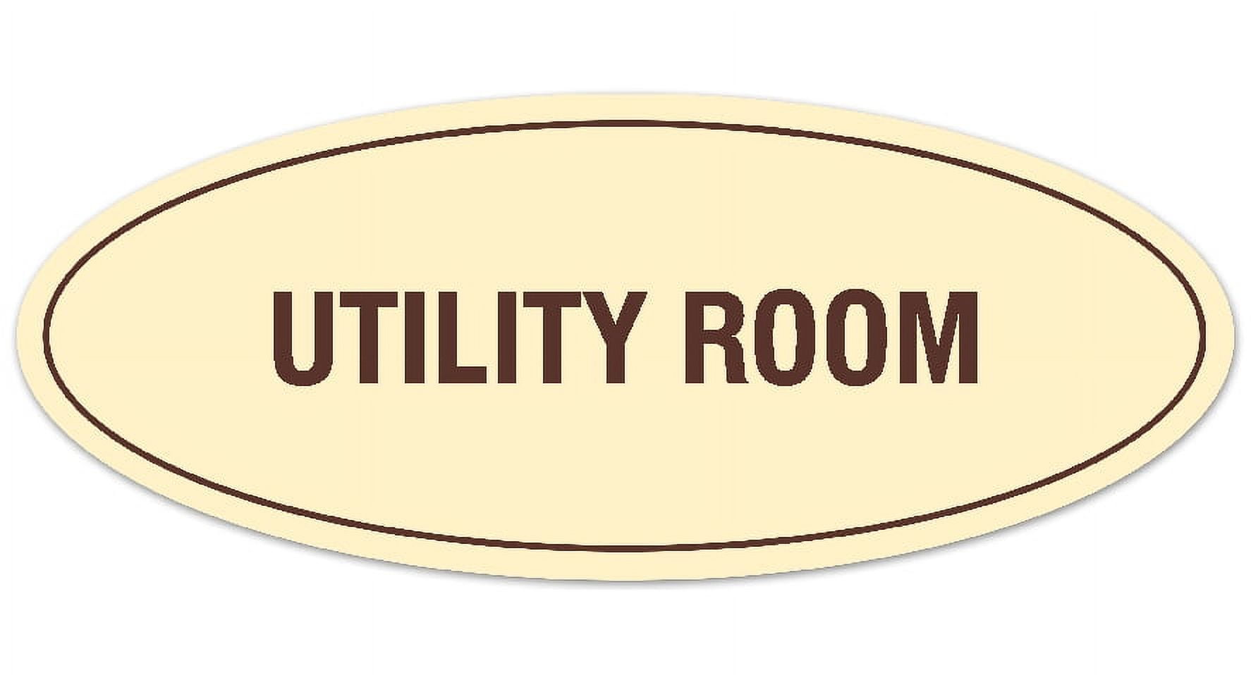 Signs ByLITA Oval Utility Room Sign - Laser-Engraved Lettering ...