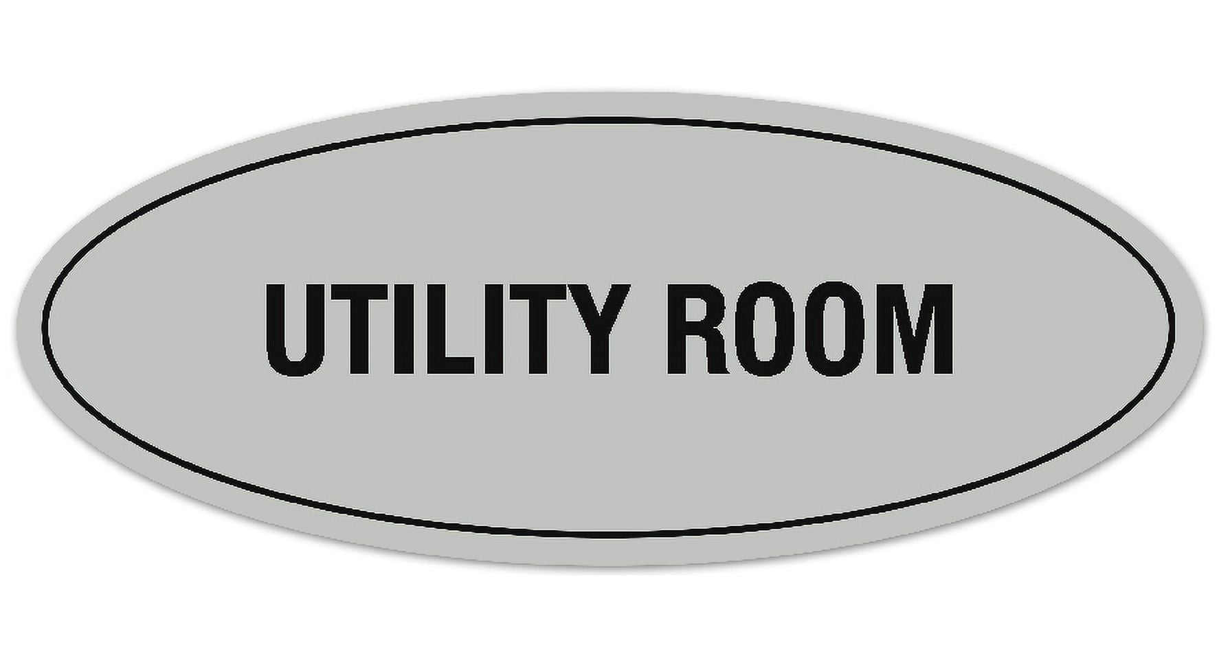 Signs ByLITA Oval Utility Room Sign - Laser-Engraved Lettering ...