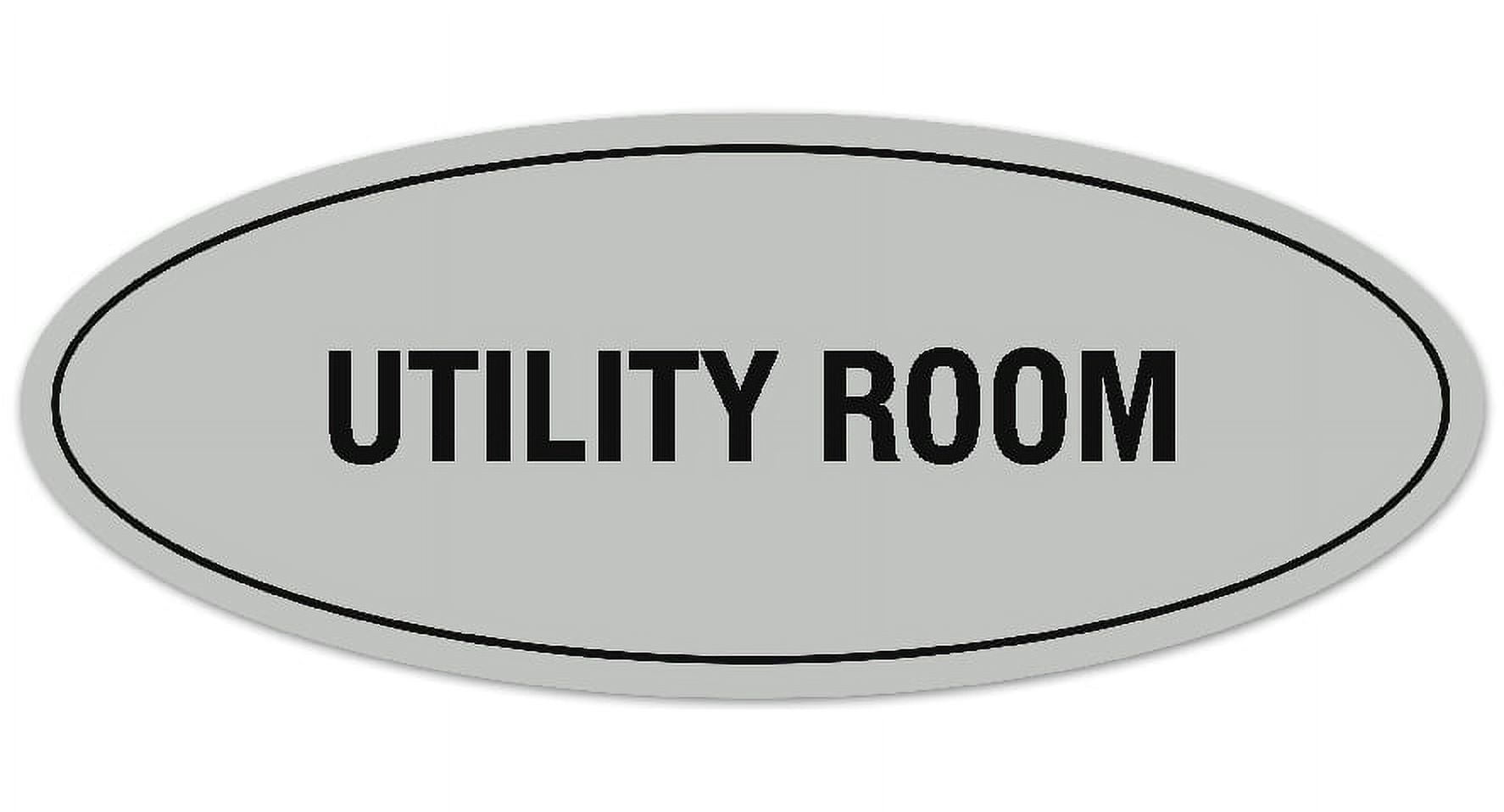 Signs ByLITA Oval Utility Room Sign - Laser-Engraved Lettering ...