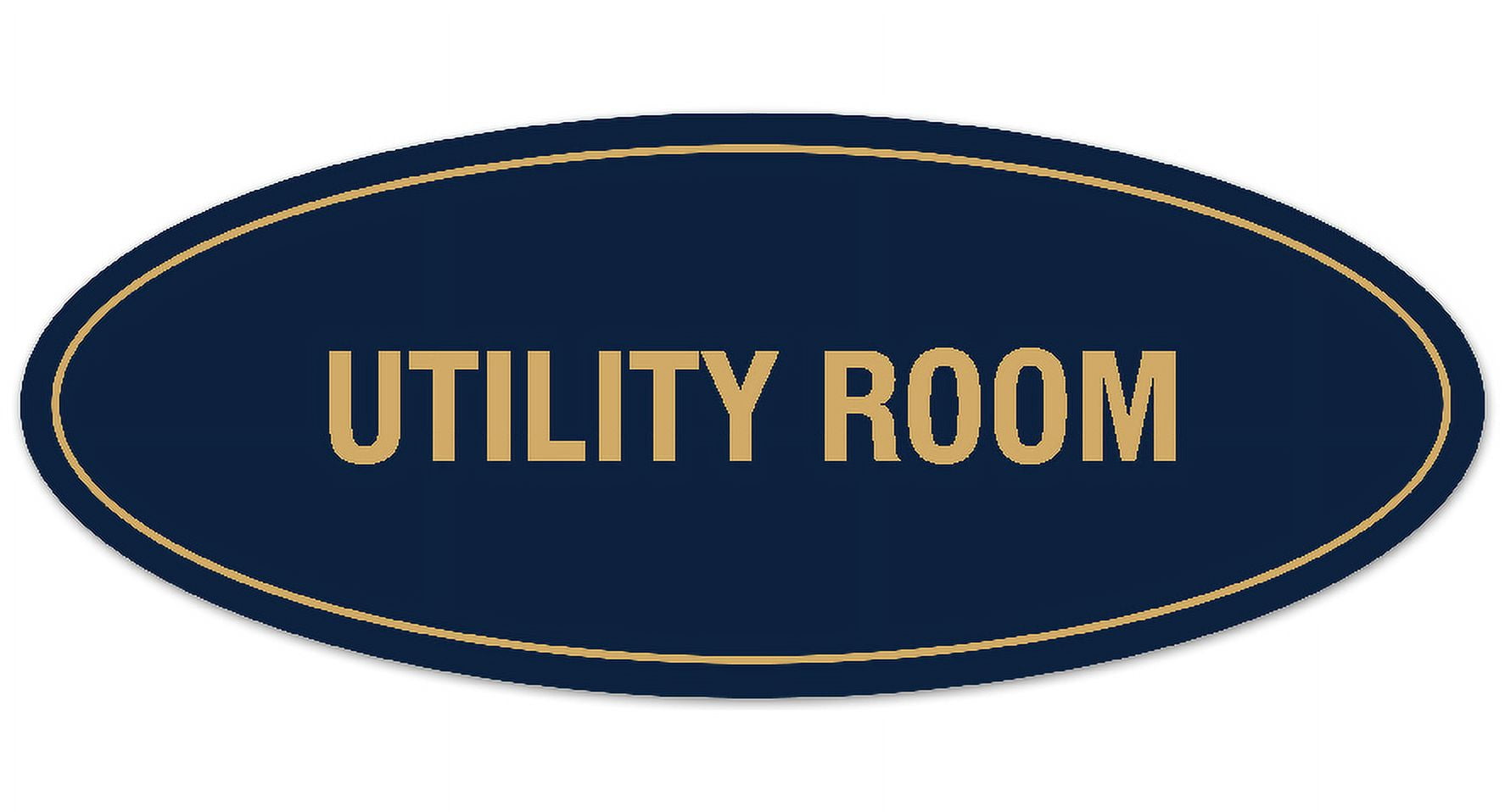 Signs ByLITA Oval Utility Room Sign - Laser-Engraved Lettering ...