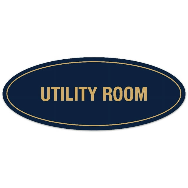 Signs ByLITA Oval Utility Room Sign - Laser-Engraved Lettering ...