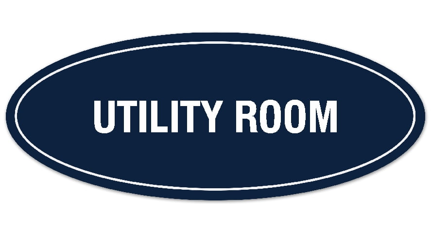 Signs ByLITA Oval Utility Room Sign - Laser-Engraved Lettering ...