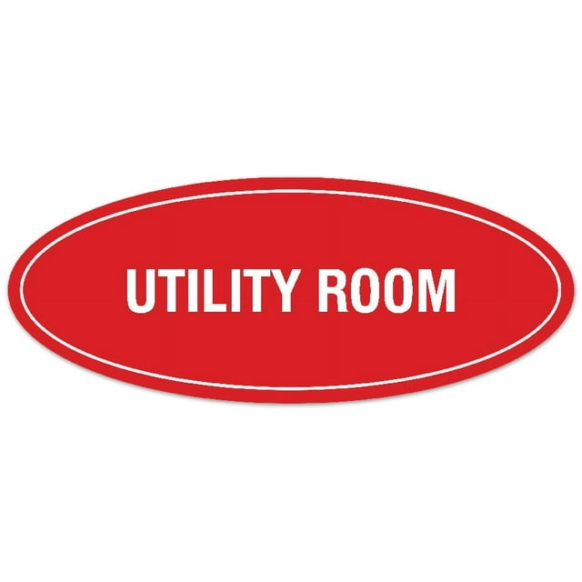 Signs ByLITA Oval Utility Room Sign - Laser-Engraved Lettering ...