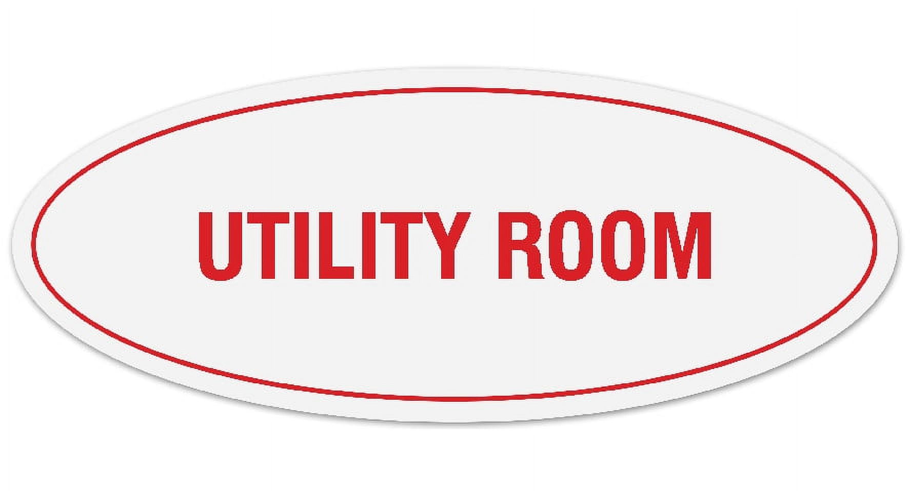 Signs ByLITA Oval Utility Room Sign - Laser-Engraved Lettering ...
