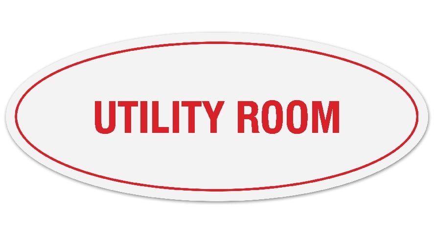 Signs ByLITA Oval Utility Room Sign - Laser-Engraved Lettering ...